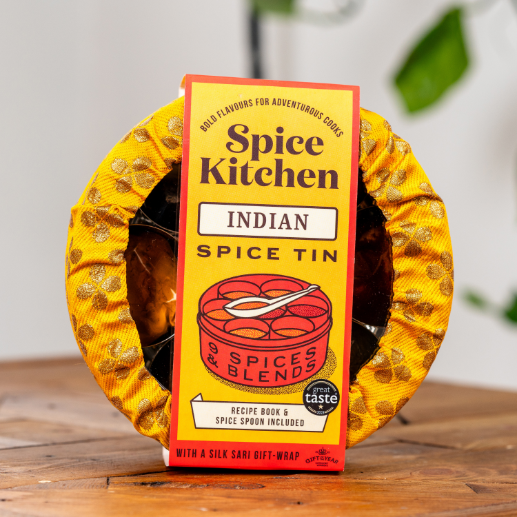 SPICE KITCHEN INDIAN SPICE TIN WITH SARI WRAP - Woodbridge Kitchen Company