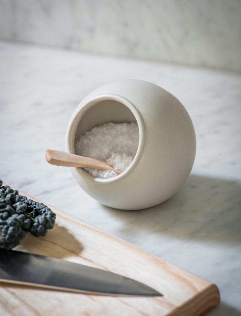 CREAM CERAMIC SALT PIG WITH SPOON - Woodbridge Kitchen Company