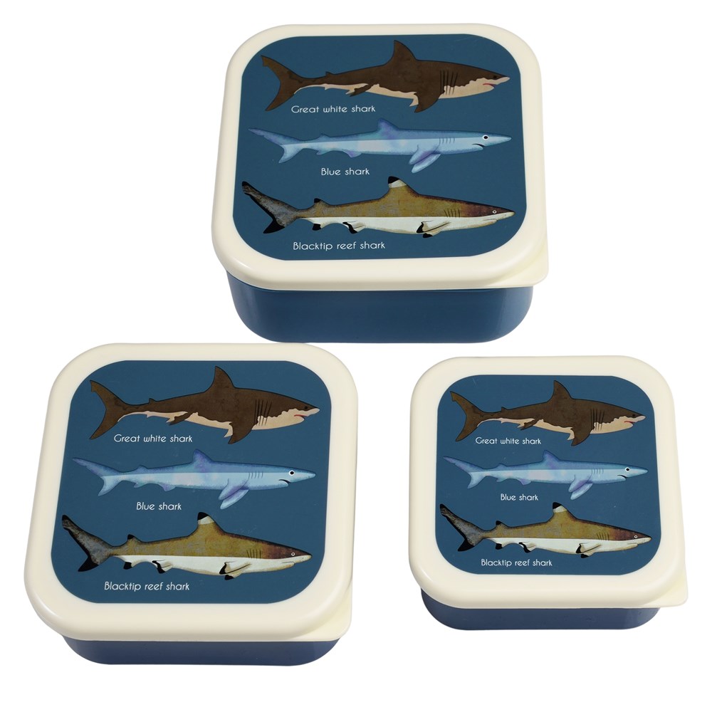 SHARKS SNACK BOXES - SET OF 3