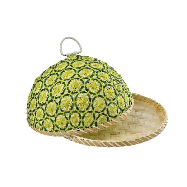 BAMBOO FOOD COVER BASKET - GREEN