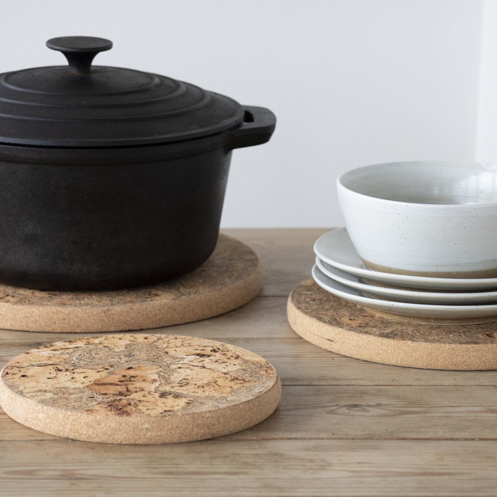 NATURAL CORK ROUND TRIVET - LARGE