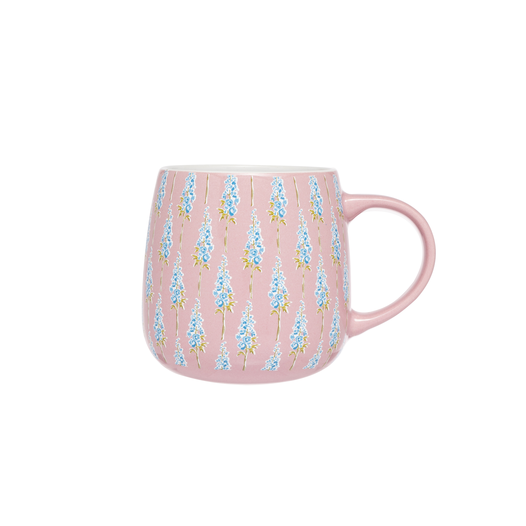 STONEWARE COTTAGE FLORAL MUG - BRIGHT PINK
