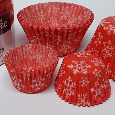RED SNOWFLAKE MINI MUFFIN - PACK OF 100