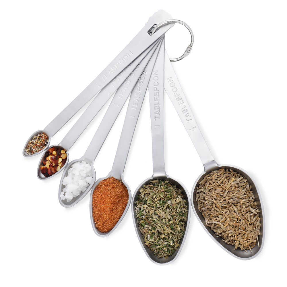 MASTERCLASS STAINESS STEEL MEASURING SPOONS - SET OF 6 - Woodbridge ...