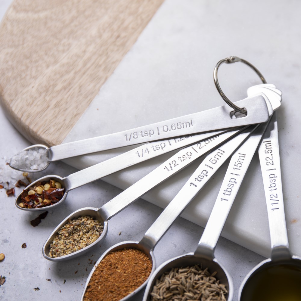 MASTERCLASS STAINESS STEEL MEASURING SPOONS - SET OF 6 - Woodbridge ...
