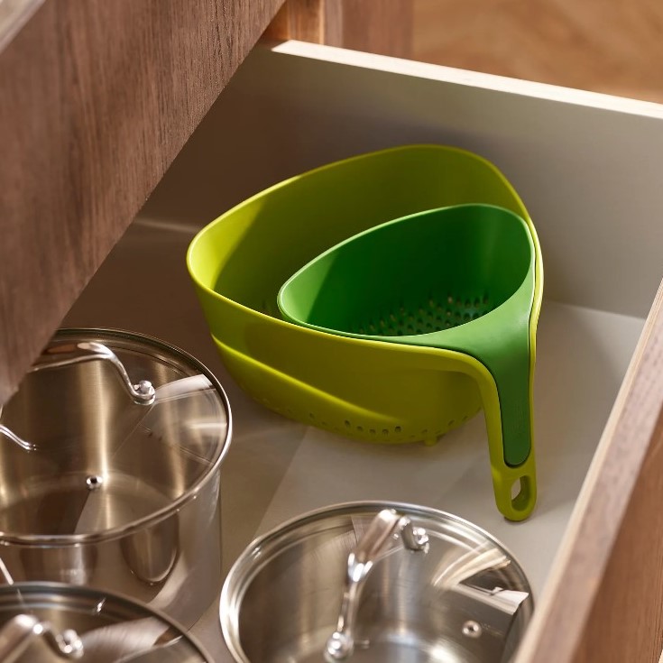 JOSEPH JOSEPH NEST 2 PIECE SQUARE COLANDER - GREEN